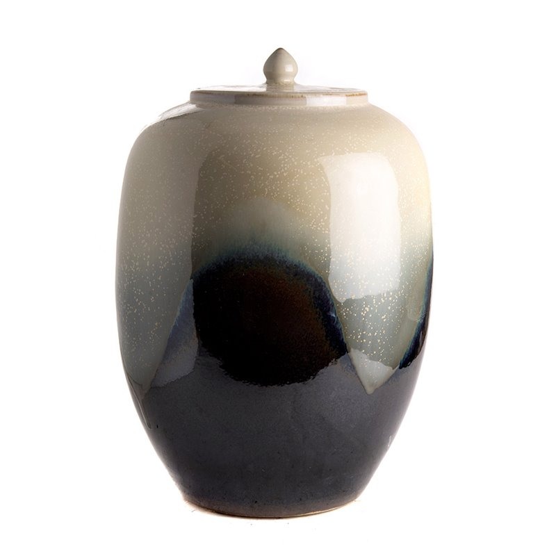 JAR OVAL REACTIVE GLAZED CREAM - CDC Home Design Center